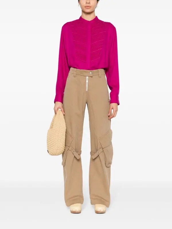 MARANT ETOILE Britten Embroidered-detail Shirt - Pink