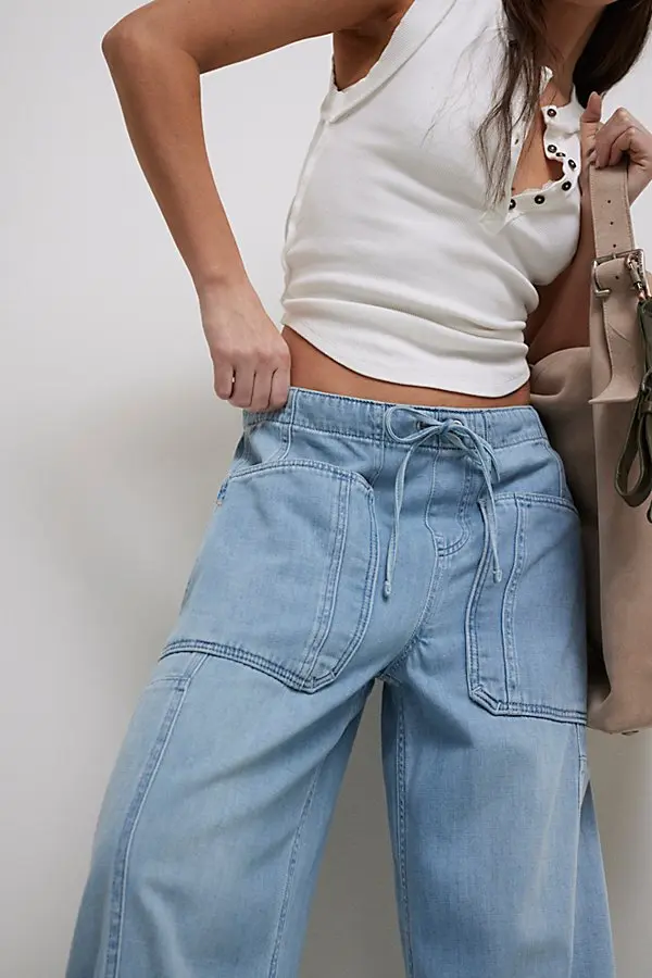 Free People We The Free Silverton Pull-on Barrel Jeans