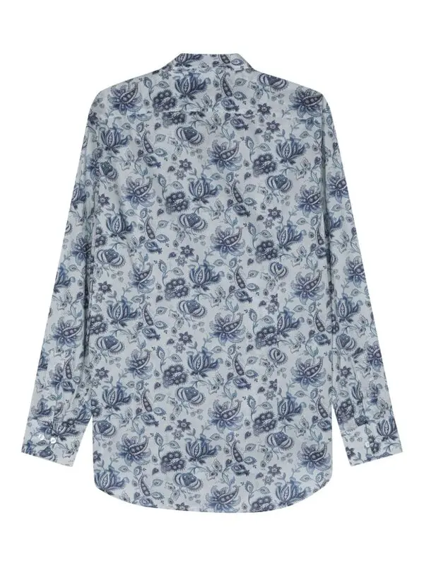 Etro Paisley-print Cotton Shirt - Blue