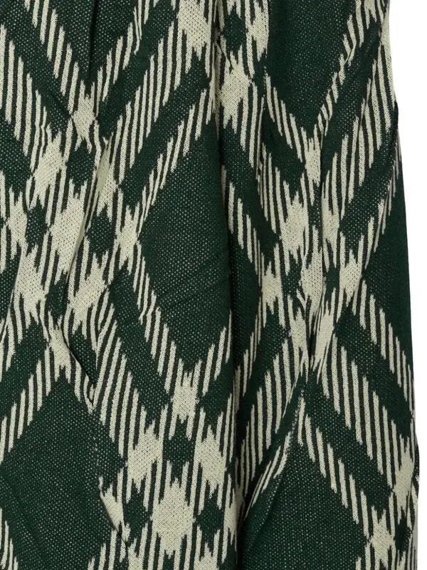 Burberry Plaid Crinkled-effect Jumper - Green
