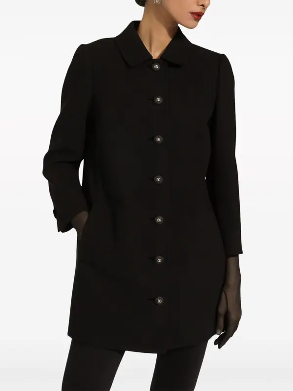 Dolce & Gabbana Logo-engraved Single-breasted Coat