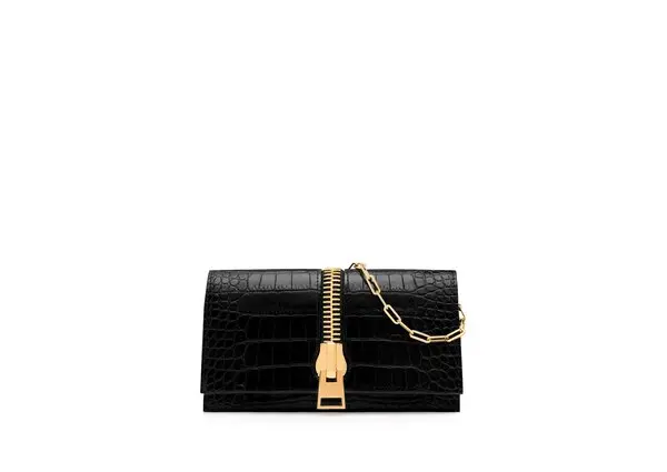 TOM FORD Stamped Croc Leather Jennifer Mini Bag On Chain