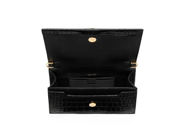 TOM FORD Stamped Croc Leather Jennifer Mini Bag On Chain
