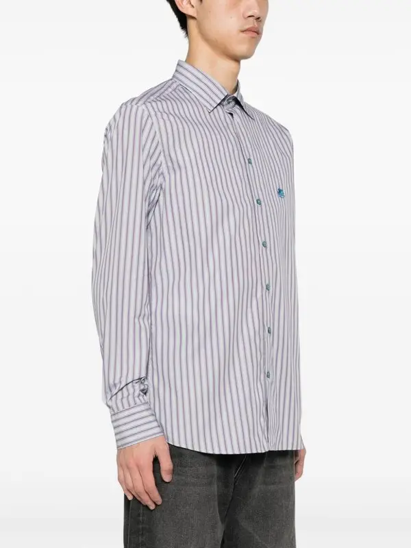 Etro Striped Cotton Shirt - Purple