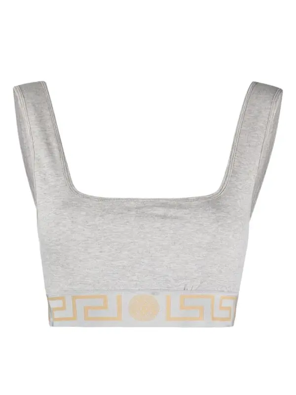 Versace Medusa-jacquard Jersey Bra - Grey