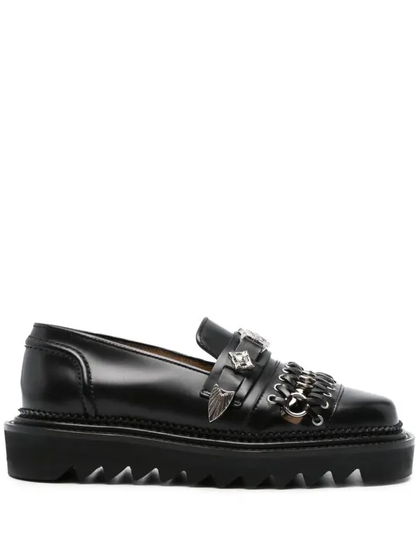 Toga Ring-detail Leather Loafers