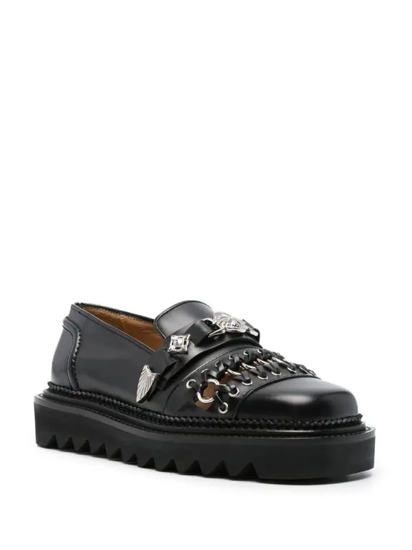 Toga Ring-detail Leather Loafers