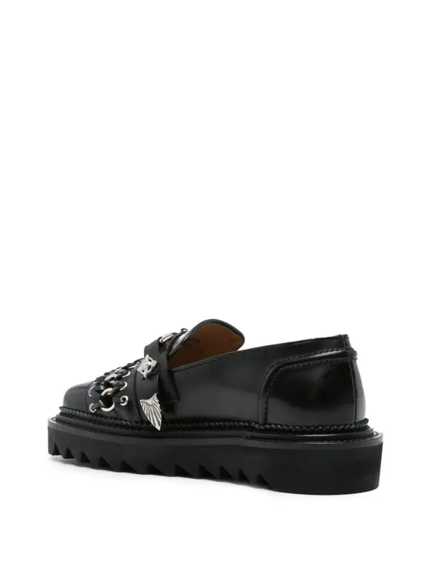 Toga Ring-detail Leather Loafers