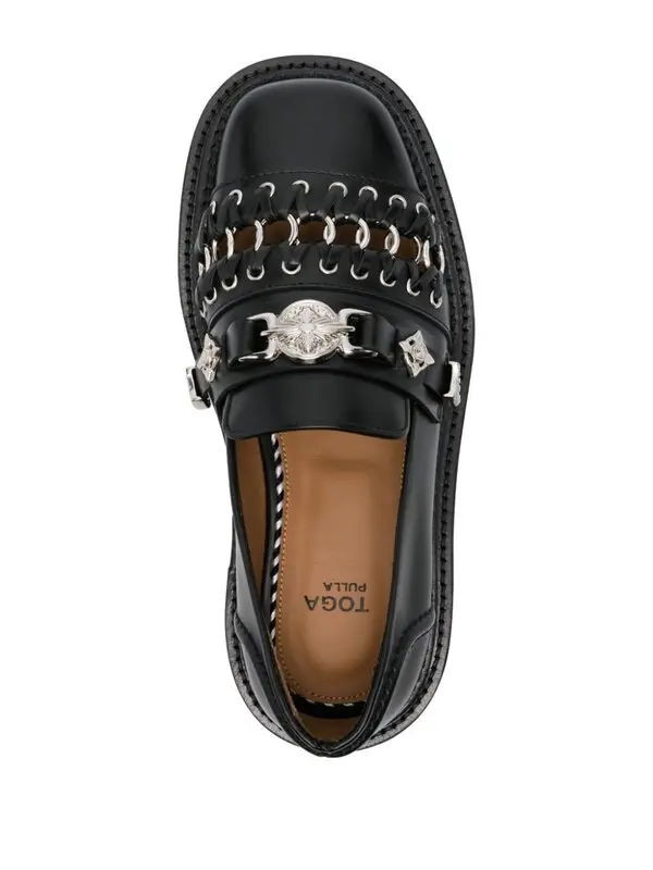Toga Ring-detail Leather Loafers