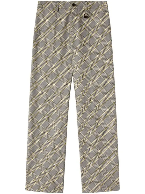 AMBUSH Checked Straight-leg Trousers - Grey