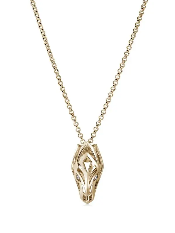 John Hardy 14kt Yellow Naga Diamond Pendant Necklace - Gold