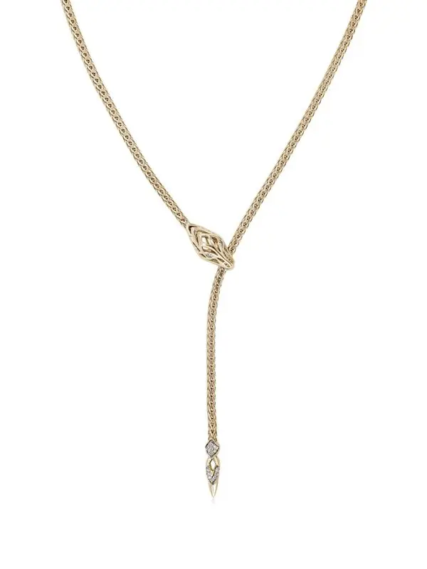 John Hardy 14kt Yellow Naga Lariat Diamond Necklace - Gold