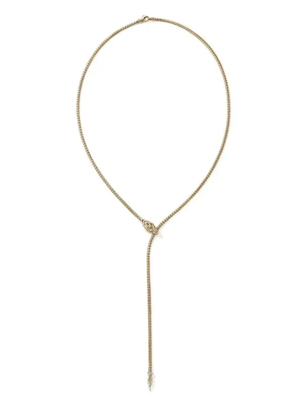 John Hardy 14kt Yellow Naga Lariat Diamond Necklace