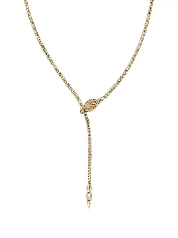 John Hardy 14kt Yellow Naga Lariat Diamond Necklace