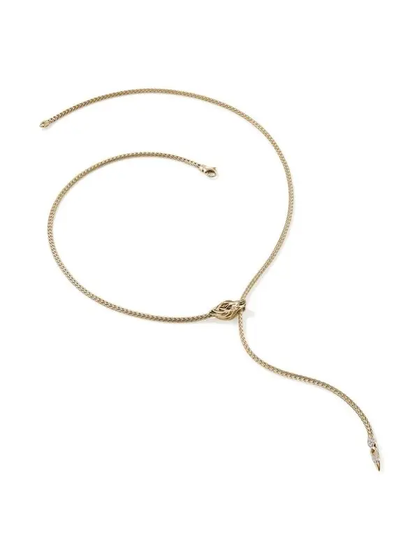 John Hardy 14kt Yellow Naga Lariat Diamond Necklace