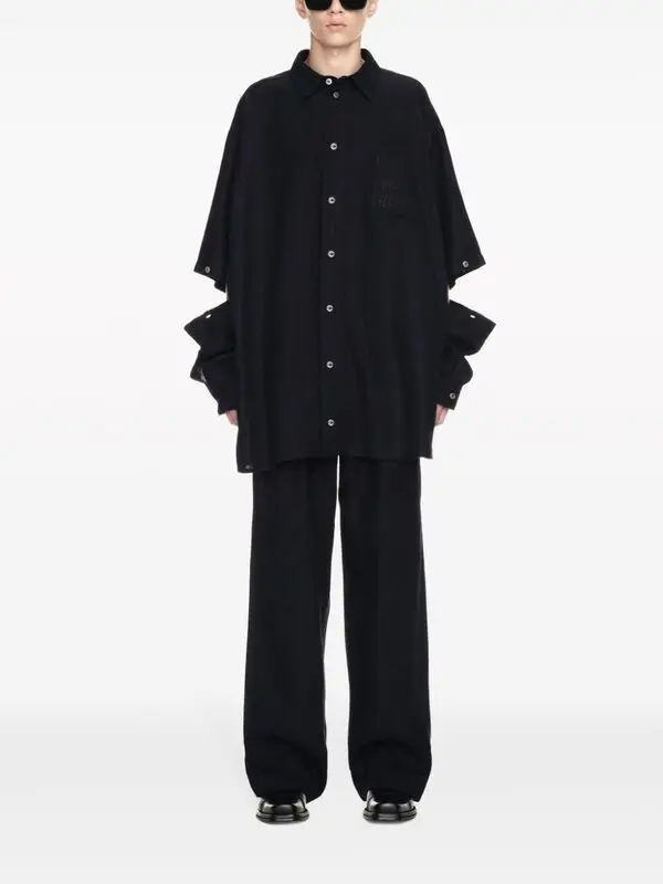 Off-White Logo-embroidered Panelled Linen Shirt Jacket
