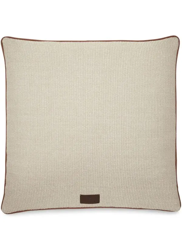 Brunello Cucinelli Logo-patch Cotton-blend Pillow - White
