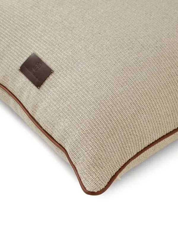 Brunello Cucinelli Logo-patch Cotton-blend Pillow