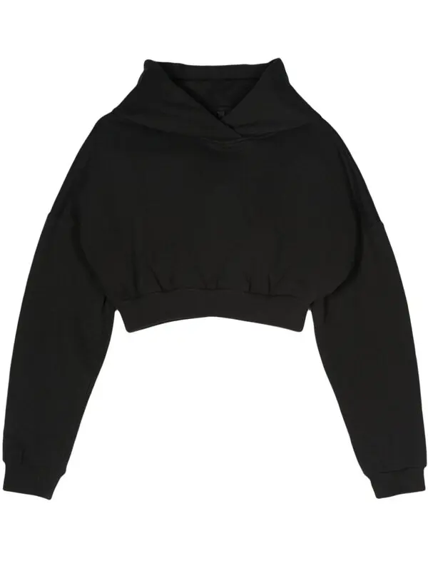 ENTIRE STUDIOS Organic-cotton Cropped Hoodie - Black