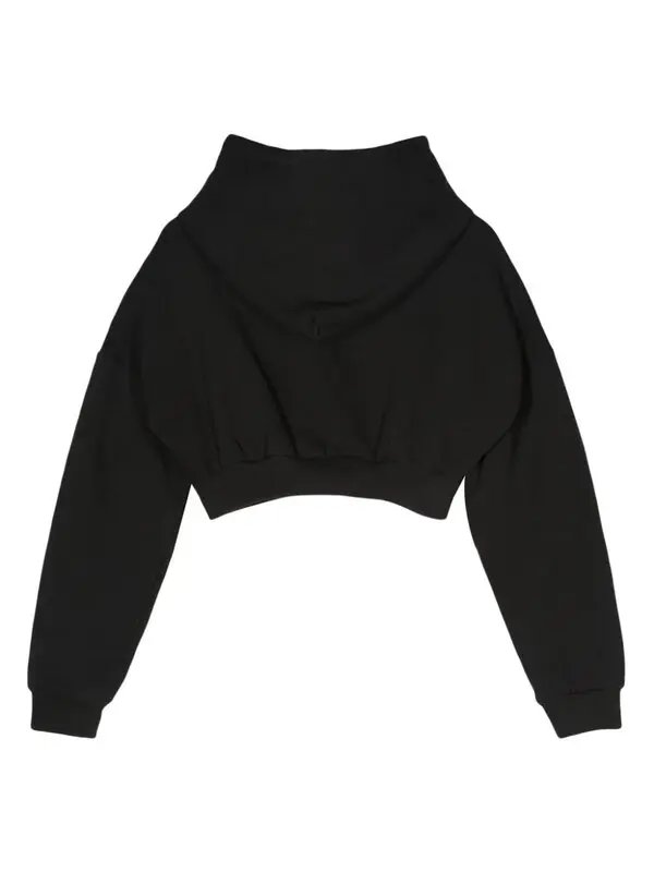 ENTIRE STUDIOS Organic-cotton Cropped Hoodie - Black