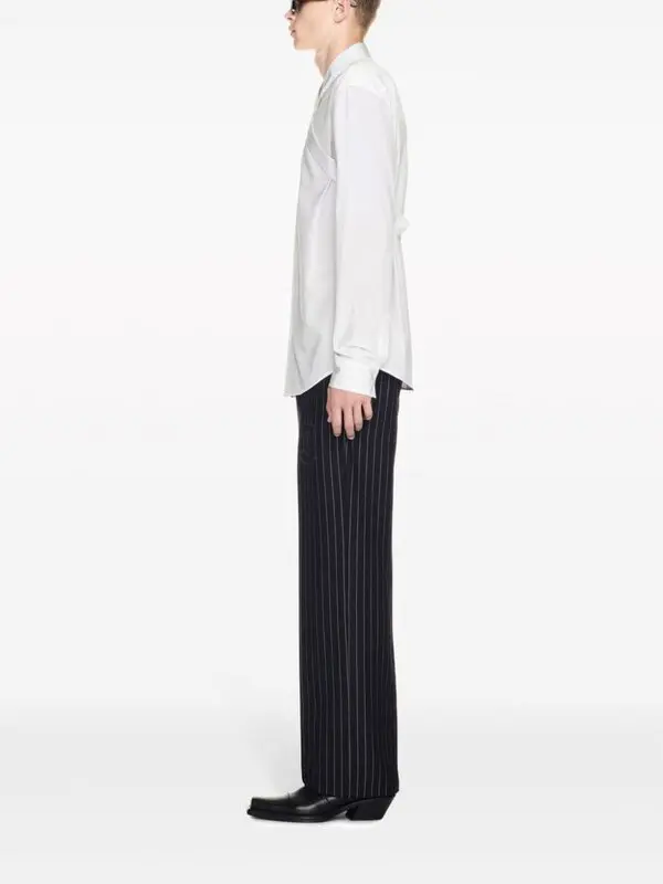 Off-White Number-print Pinstriped Trousers - Black