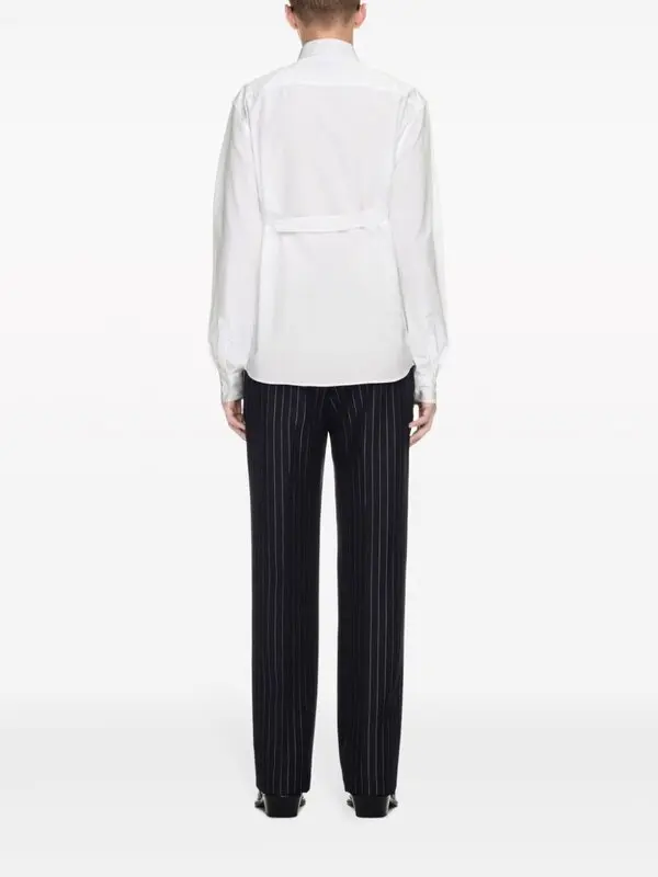 Off-White Number-print Pinstriped Trousers - Black
