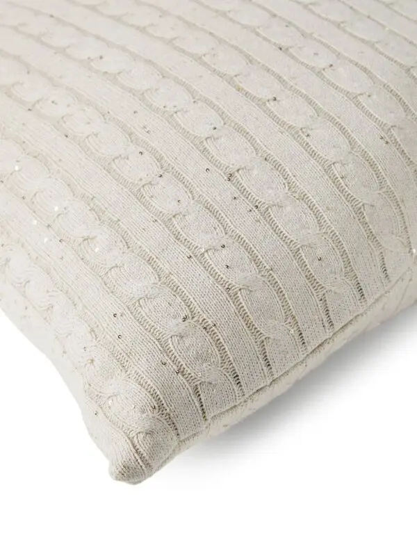 Brunello Cucinelli Cable-knit Sequin-embellished Cushion