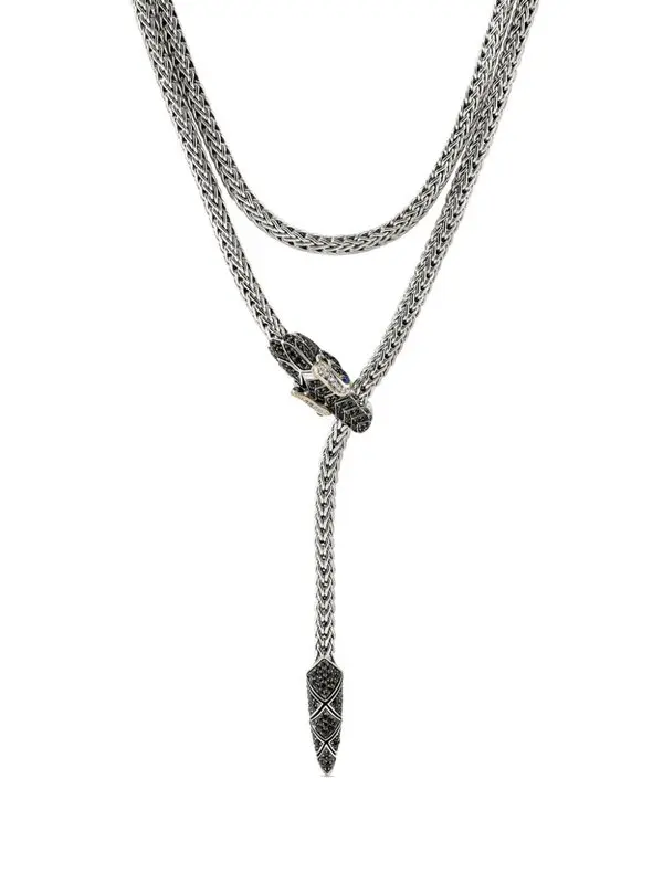 John Hardy 18kt Gold And Sterling Naga Lariat Necklace - Silver