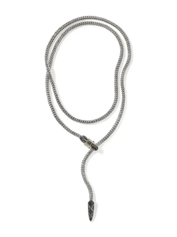 John Hardy 18kt Gold And Sterling Naga Lariat Necklace - Silver