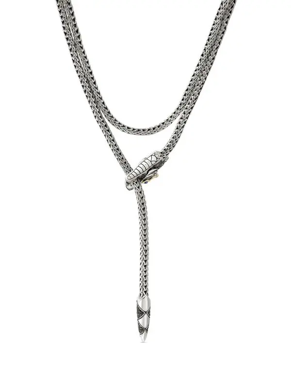 John Hardy 18kt Gold And Sterling Naga Lariat Necklace - Silver