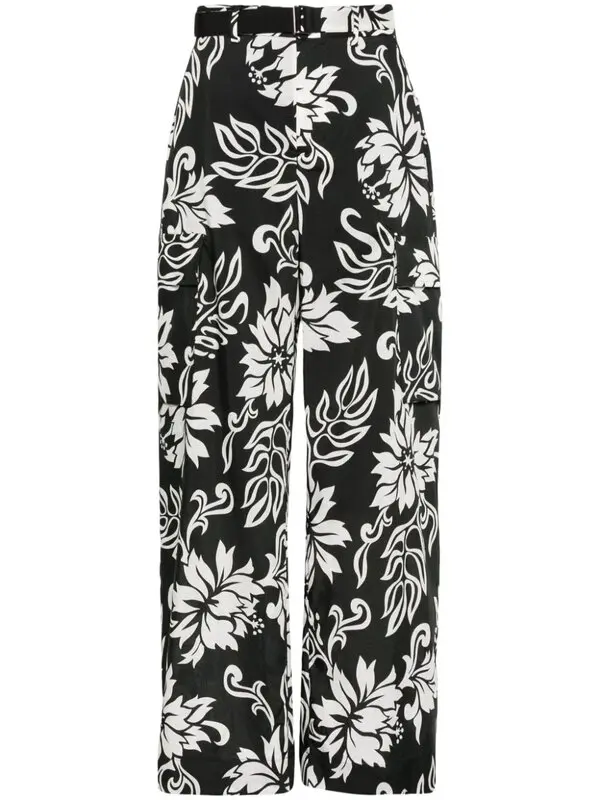 Sacai Floral-print Palazzo Trousers