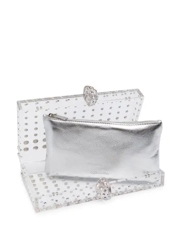 AQUAZZURA Tequila Clutch - Neutrals