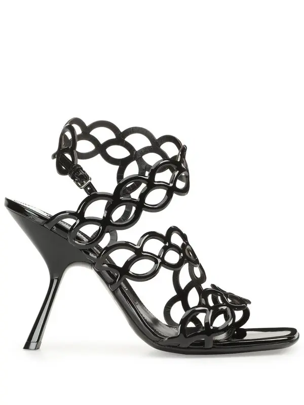 SERGIO ROSSI Sr Mermaid 100mm Leather Sandals - Black