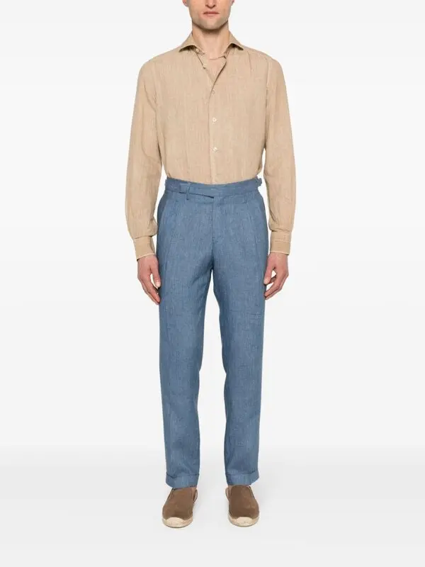 Eleventy Mélange Poplin Linen Shirt