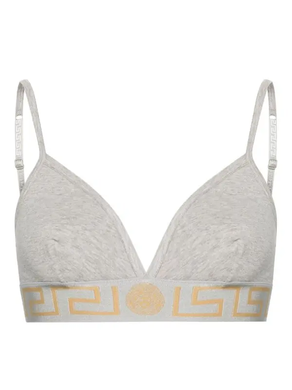 Versace Greca-underband Triangle Bralette - Grey