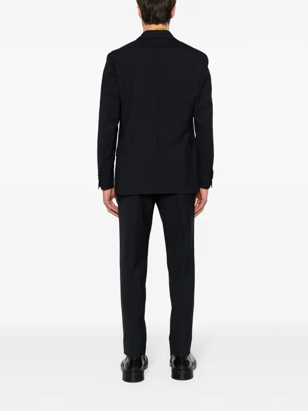 LARDINI Double-breasted Wool Suit - Blue
