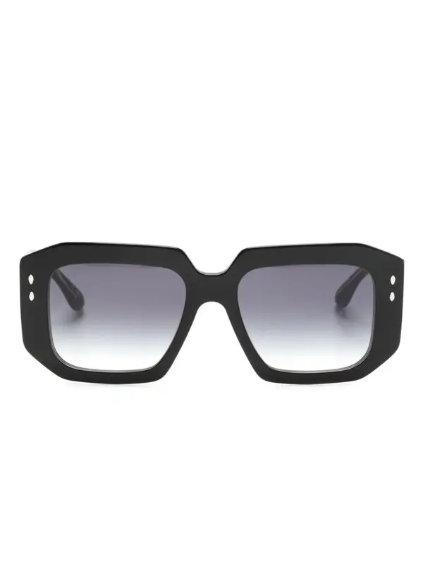 Isabel Marant Logo-print Square-frame Sunglasses - Black