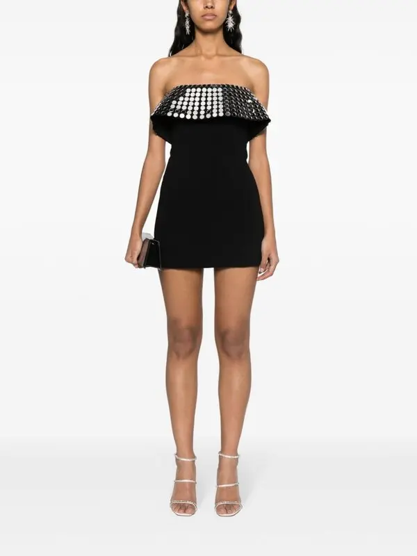 NISSA Mirror-embellished Bodycon Mini Dress