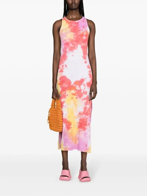 MSGM Tie-dye Ribbed Midi Dress