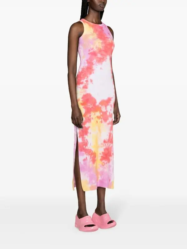 MSGM Tie-dye Ribbed Midi Dress