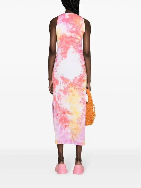 MSGM Tie-dye Ribbed Midi Dress