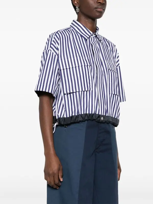 Sacai Striped Cropped Blouse