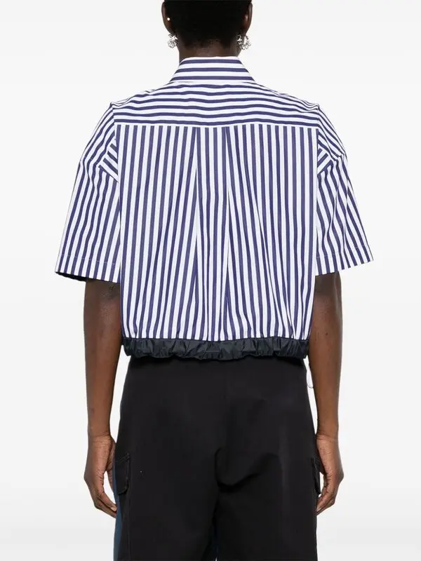 Sacai Striped Cropped Blouse