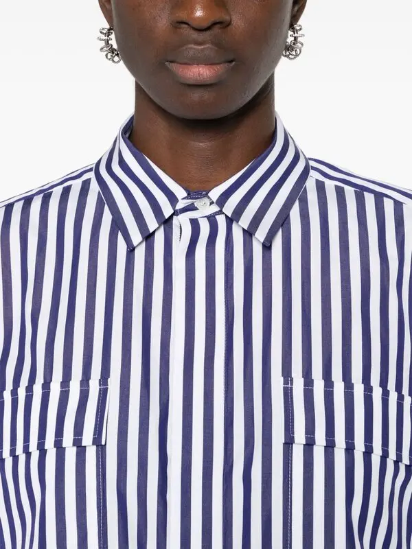 Sacai Striped Cropped Blouse