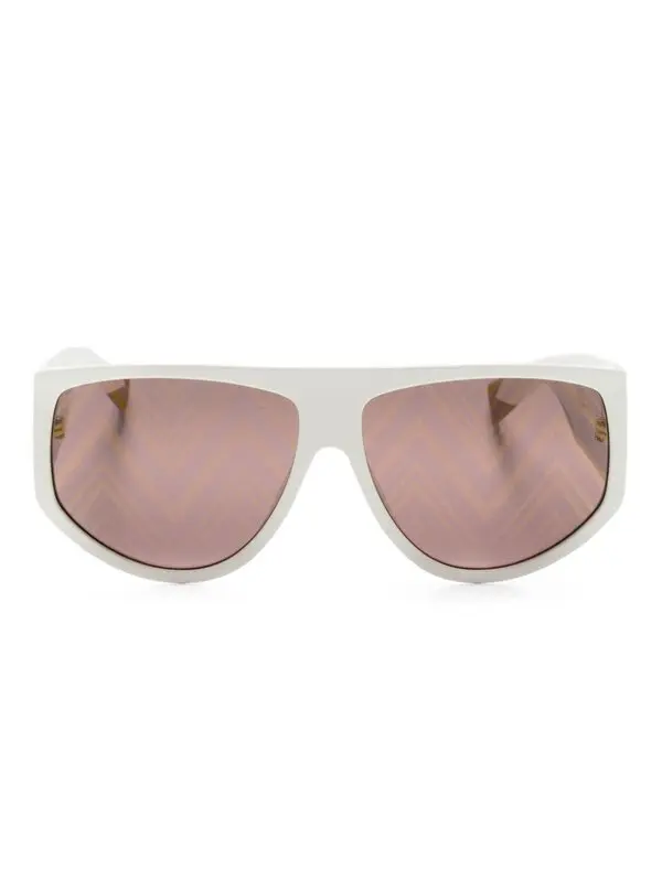 Missoni Logo-Print D-Frame Sunglasses In White - 25% Off  display picture 1