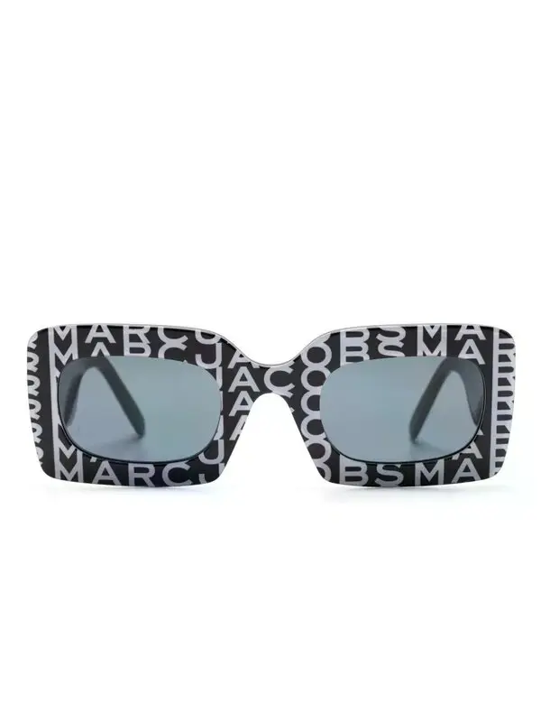 Marc Jacobs Monogram Rectangular-frame Sunglasses - Black