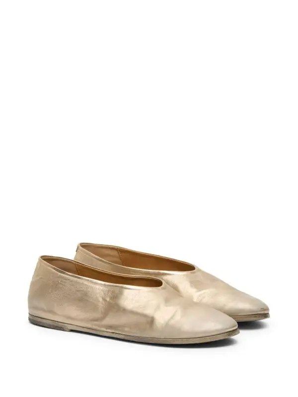 Marsèll Coltellaccio Leather Ballerinas - Gold