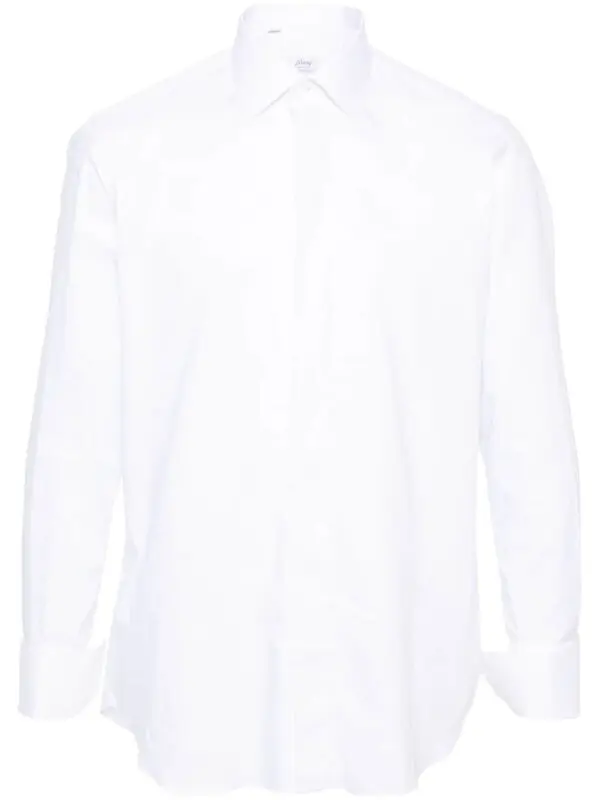 Brioni Pointed-collar Twill Shirt - White
