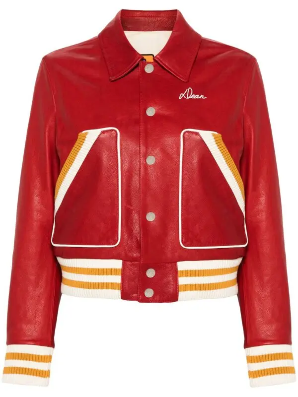Dsquared2 Varsity Leather Bomber Jacket