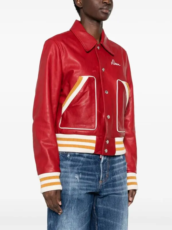 Dsquared2 Varsity Leather Bomber Jacket